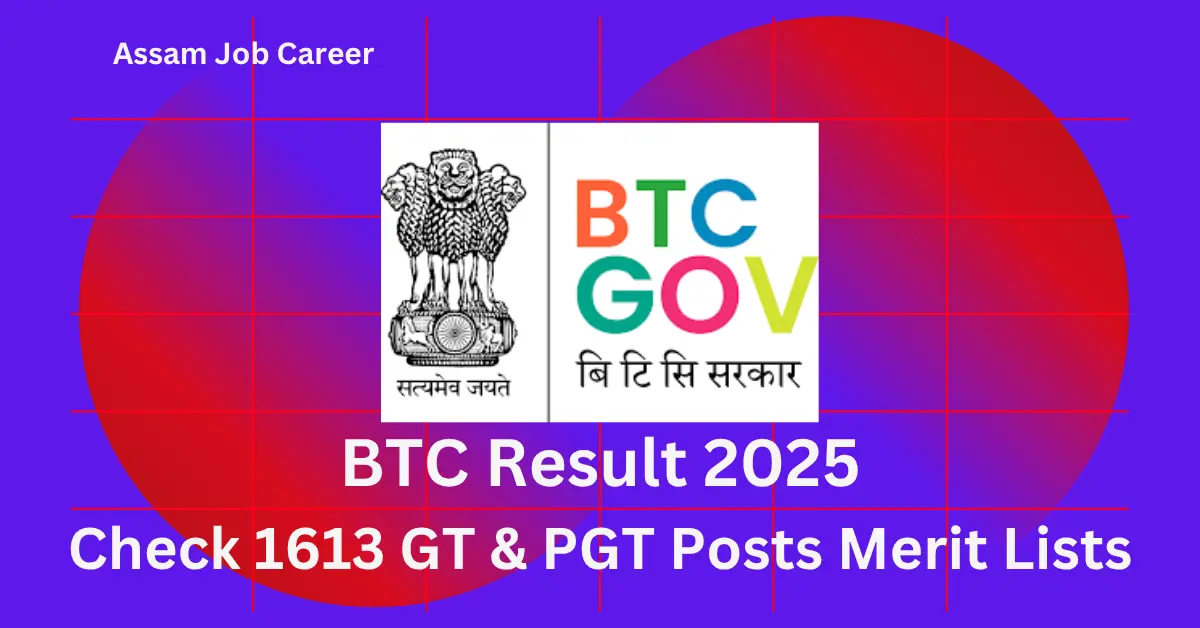 BTC Result 2025 – Check 1613 GT & PGT Posts Merit Lists
